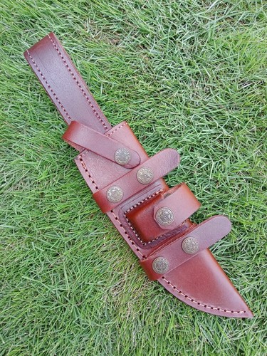 Custom Handmade Fixed Blade Knife Leather Sheath Scout Holster EDC ...