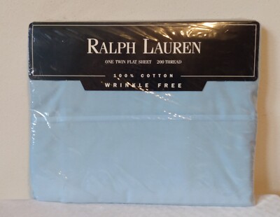 Ralph Lauren Home Collection Twin Flat Sheet Cotton Wrinkle Free Powder ...