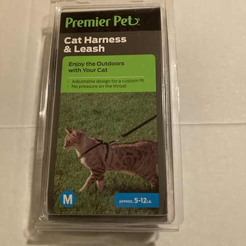 NEW IN BOX Premier Pet Cat Harness & Leash Medium 5-12 LB, 10.5"-14 ...
