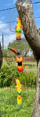 3 Talavera Bird Handmade Painted Ceramic Parrot Mexican Pottery Hanging ...