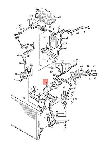 VW BEETLE CABRIO CABRIOLET BETTLE EOS GOLF COOLANT HOSE 1K0121156CE NO ...