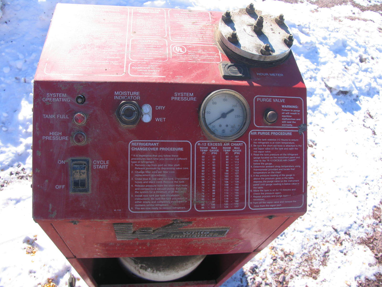 White Industries A/C R12 Air Conditioning Machine Recovery Recycling ...