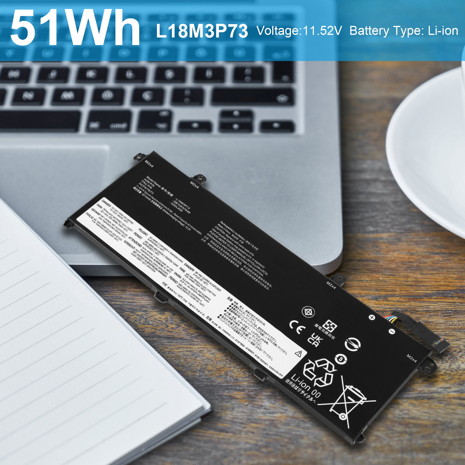 L18L3P73 L18M3P73 Battery For Lenovo ThinkPad T490 T495 02DL007 ...