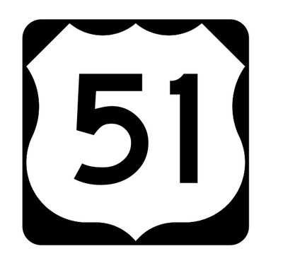 US Route 51 Sticker R1912 Highway Sign Road Sign | eBay