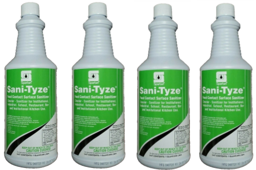 (4) Spartan Sani-Tyze Food Contact Surface Sanitizer 32 oz. Refill ...