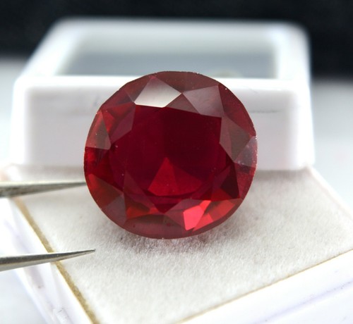 Certified Natural Burma Fine Red Ruby 22.70 Ct Round Cut Loose Gemstone ...