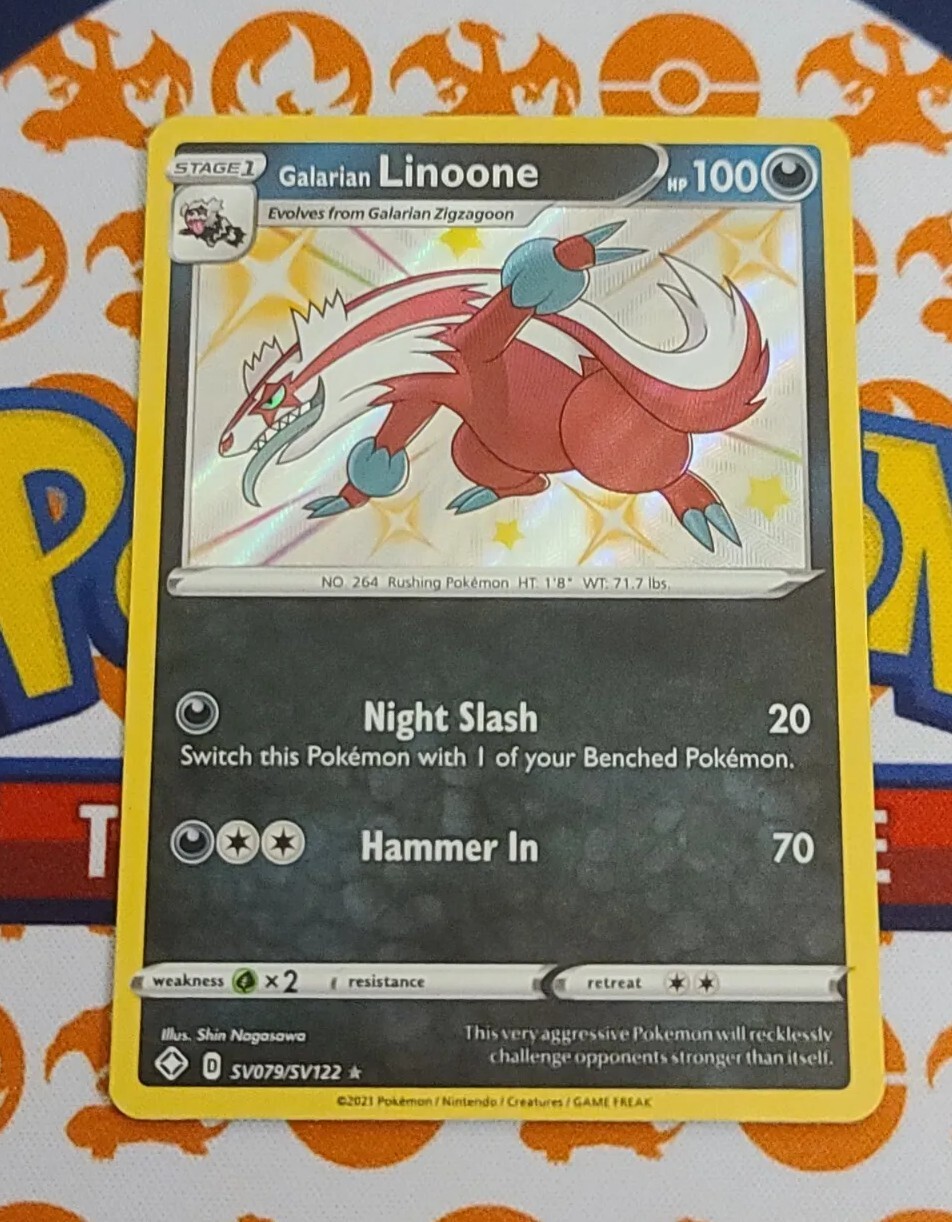 Galarian Linoone SV079/SV122 NM Shiny Holo Ultra Rare Shining Fates ...