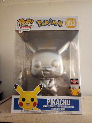 Funko Pop #353 Pikachu Silver Metallic 10” Jumbo Target Con Exclusive ...
