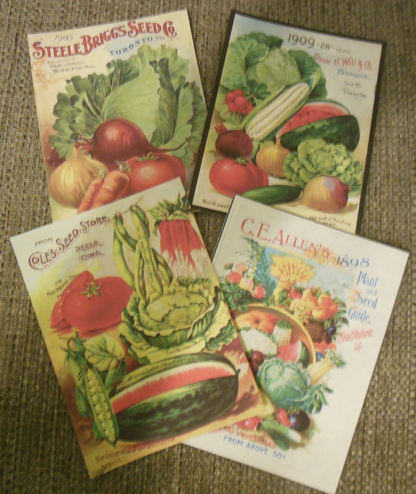 Set of 16 LARGE Vintage Seed Catalog Cover image veggie -1800's to ...