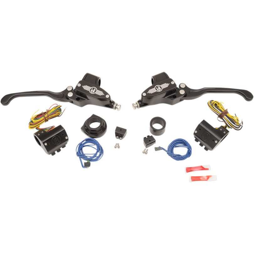 Performance Machine Black Contrast 9/16 Handlebar Control Kit Hydraulic ...