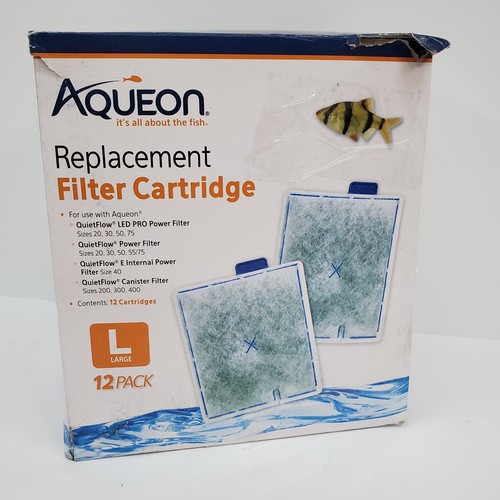 Aqueon Replacement Filter Cartridges Large 12 Pack QuietFlow Aquarium ...