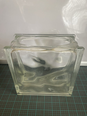 Decorative Glass Block Wavy Pattern Glass Vase or Planter 7.75” | eBay