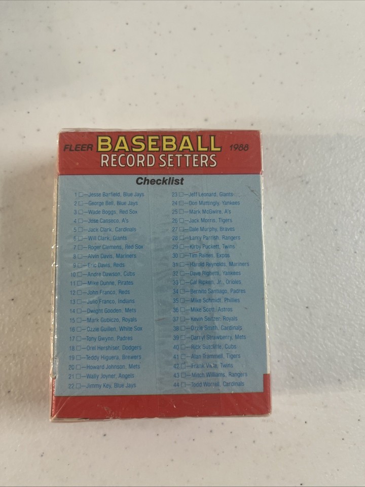 1988 Fleer Baseball Record Setters Set 44 Factory Sealed Mattingly ...