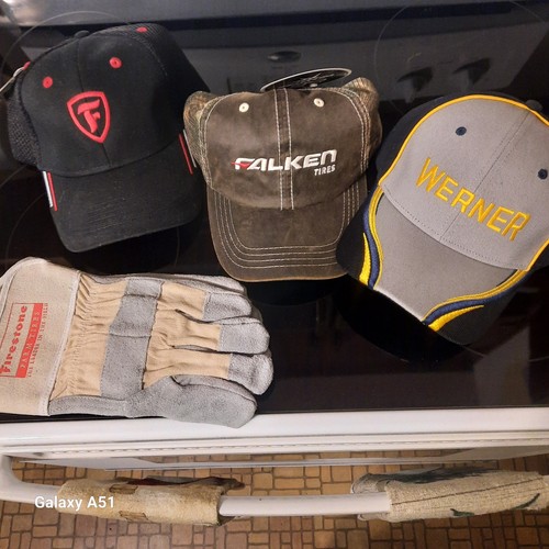FIRESTONE TIRES BASEBALL CAP & GLOVES / FALKEN TIRES & WERNER BASEBALL ...