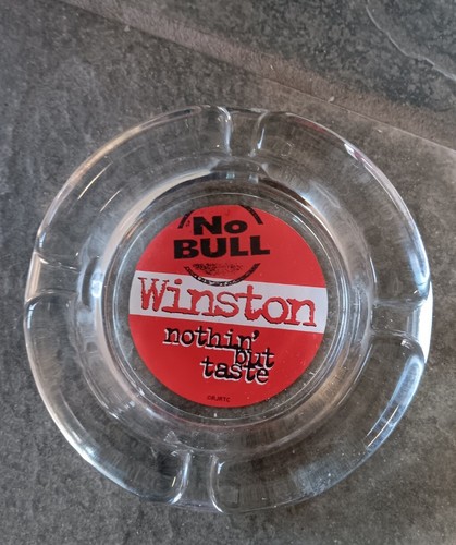 Vintage Winston No Bull Glass Ashtray Nothin' But Taste Advertising ...