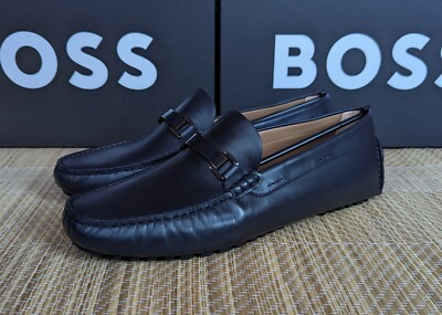 Hugo Boss Driver Mocc nahw3e men's dark blue shoes Made in Italy | eBay UK