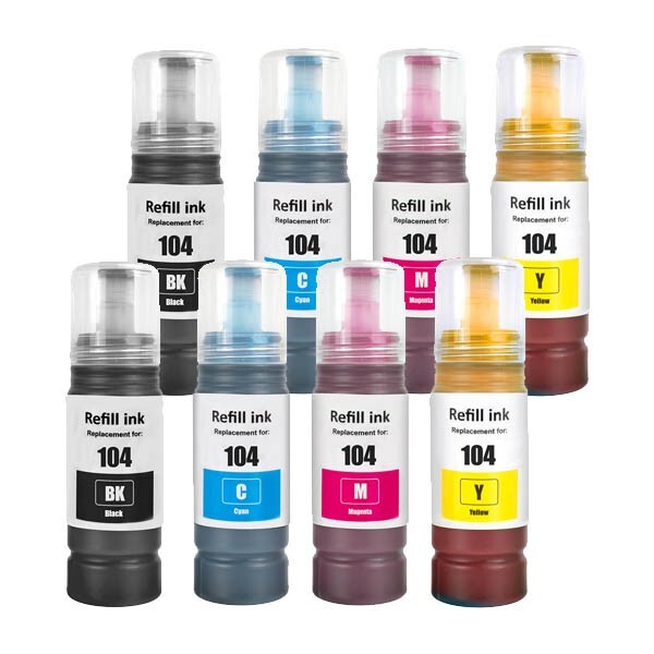 8x Non-OEM Compatible Inks for EPSON EcoTank ET-2710 2715 2720 2820 ...