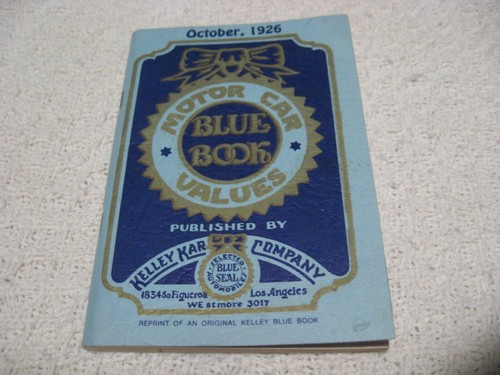Vintage POCKET SIZE Kelly Blue Book Motor Car Values REPRINT October ...