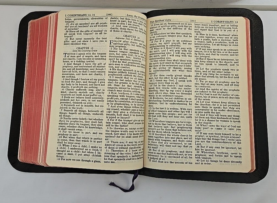 Holy Bible Self Pronouncing Edition King James Version Leather Cover | eBay