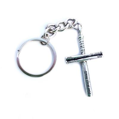 Key Chain Phil 4:13 "I can do all things" Baseball Bat Cross Silver ...
