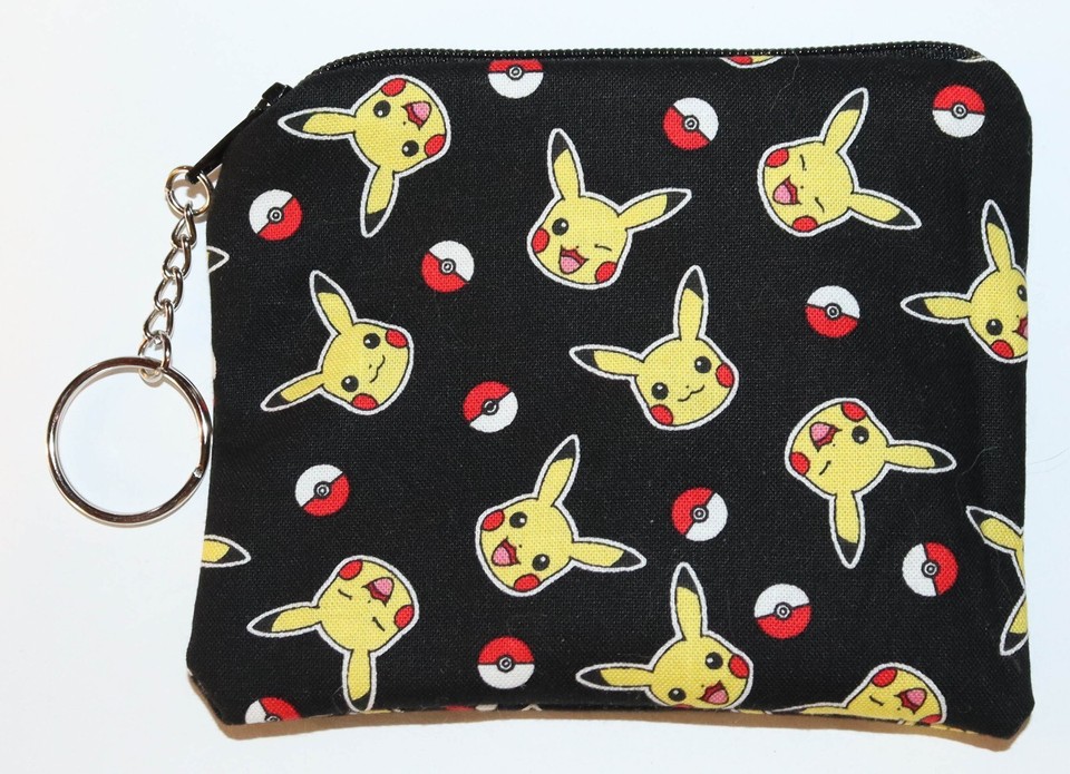 Handmade Small Zipper Coin Purse Pouch Bag with Key Ring Pokemon ...