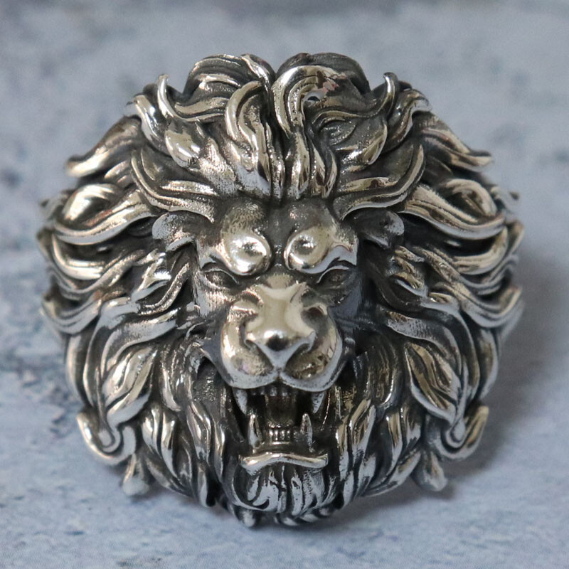 21g Big 3D Lion Rings King Of The Beasts Rings 925 SOLID STERLING ...