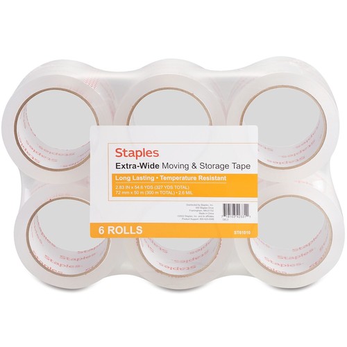 Staples Moving & Storage Packing Tape 2.83" x 54.6 Yds Clear 6/Rolls ...
