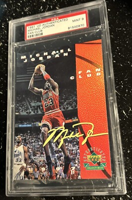 1997 UD Authenticated Michael Jordan Fan Club PSA 9 MINT HTF RARE | eBay