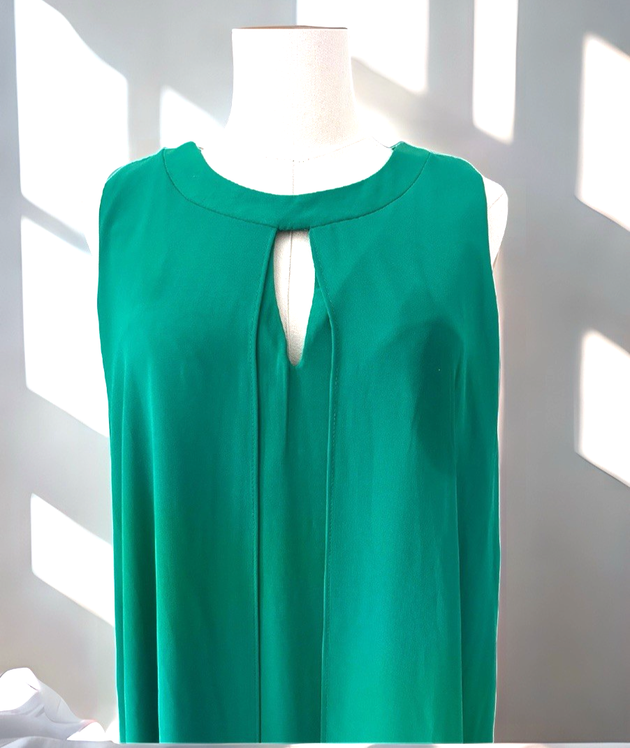 NWT Women’s Size 10 Emerald Green High-Low Maxi Keyhole Overlay Dress ...