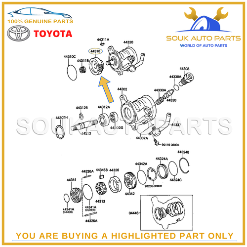 44316-60020 Genuine Toyota GEAR, VANE PUMP 4431660020 OEM | eBay