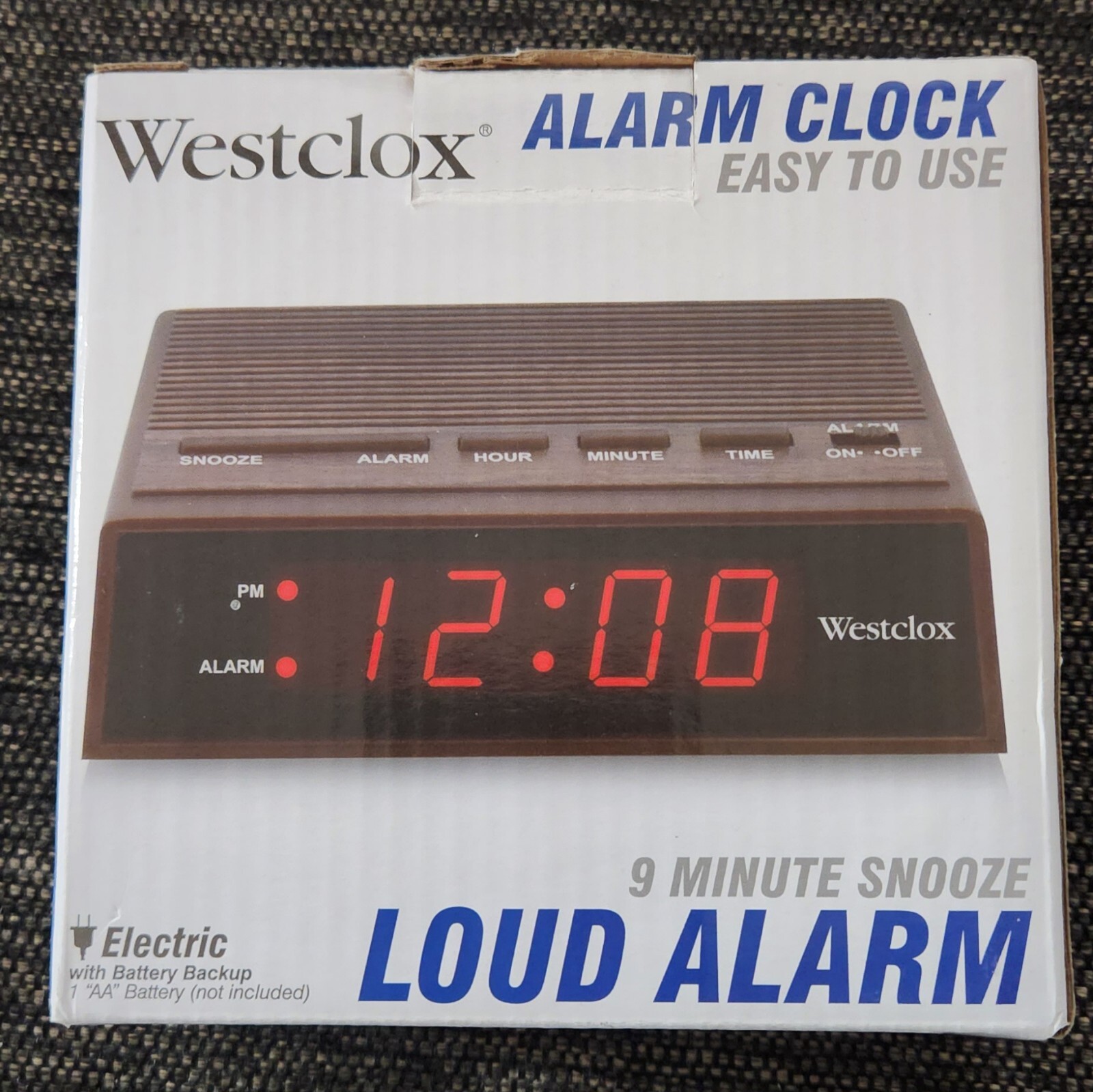 Westclox 6" LED Alarm Clock Retro Wood Grain Finish # 22690 | eBay