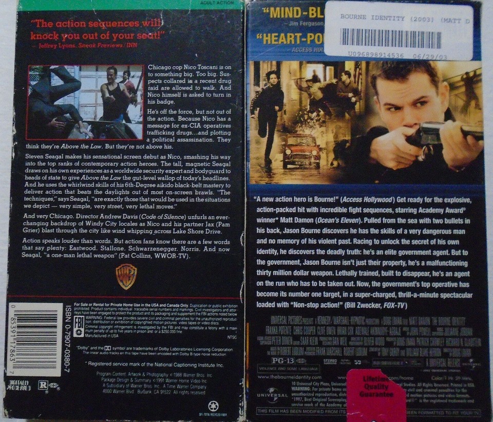 10 VHS Drama Pelican Brief Mercy Street Witness Training Day Blue Sky ...