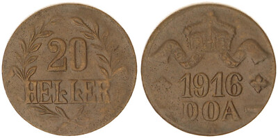 Colonies German East Africa 20 Heller 1916T Doa J.724 B Brass Ll ...