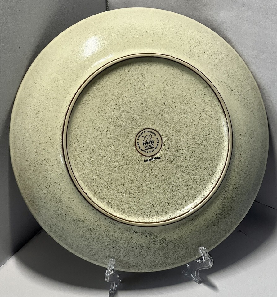 222 Fifth Studio Dinner Plate Grapevine Khaki 10-3/4” Good Used ...