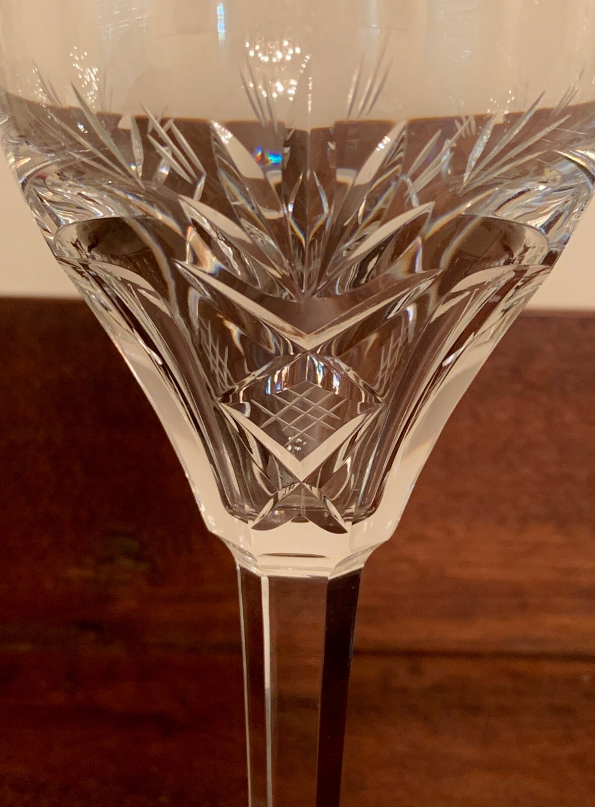 SET OF 12 CAROLA ROYAL LEERDAM CRYSTAL WATER GOBLETS Cut Fan Pattern ...