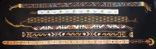 6 ANTIQUE NATIVE AMERICAN GLASS BEADED SASHES & BELTS - early 1900's | eBay