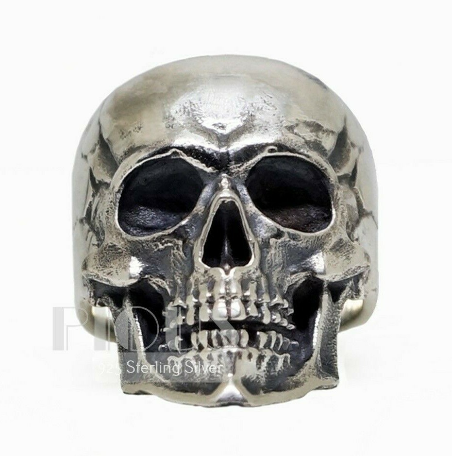 Skull 925 Sterling Silver Skull Head Men's Biker Rider Ring birthday ...