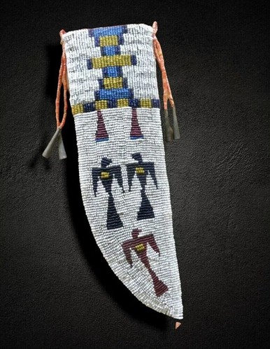 Indian Beaded Knife Cover Native American Sioux Handmade Leather Knife ...