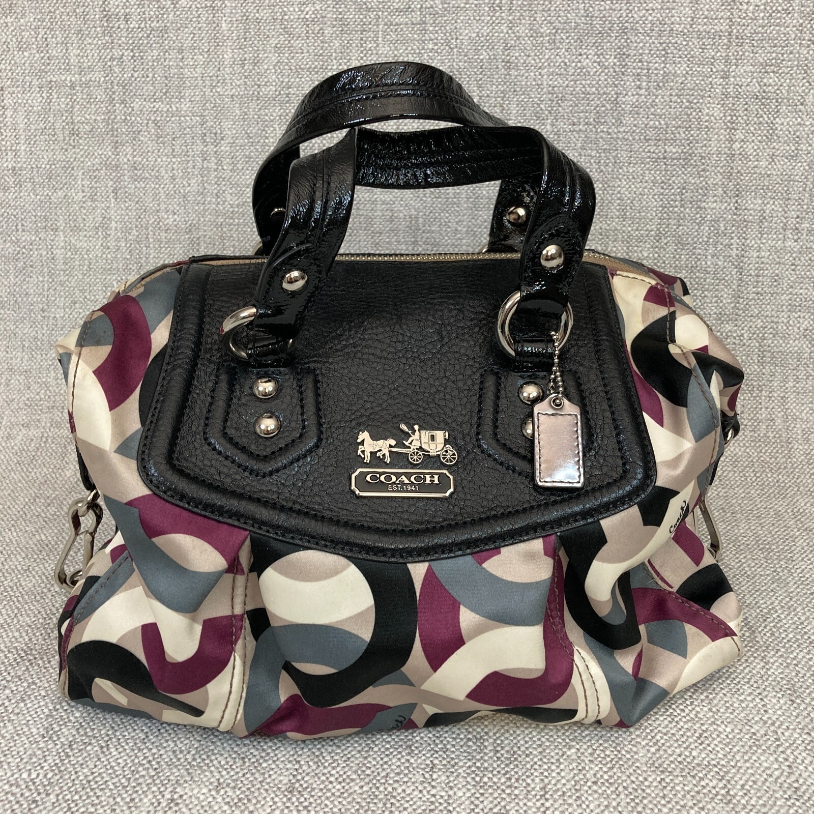 Coach Madison Graphic Op Art Audrey Satchel in Purple… - Gem
