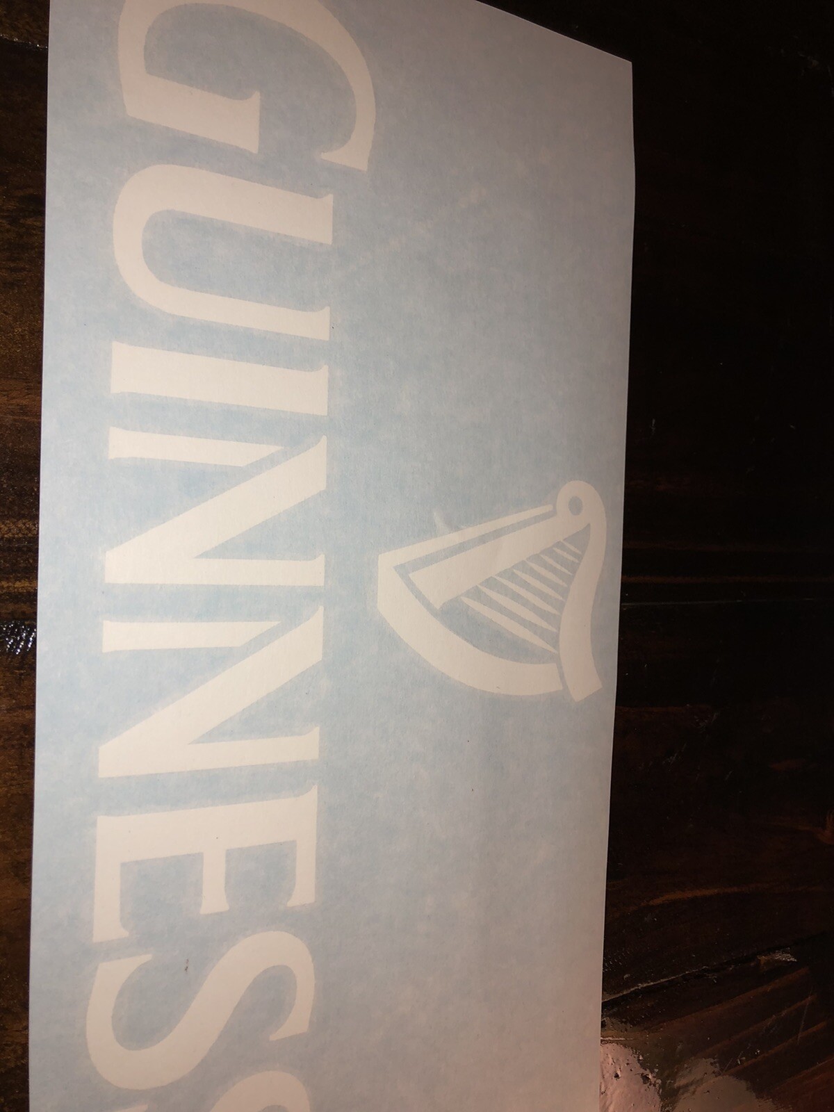 Guinness Stout Vinyl Sticker Decal 12” Gloss White Beer Drink Bar Harp ...