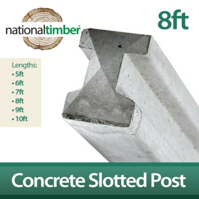 8ft Reinforced Slotted Concrete Posts Intermediate | eBay