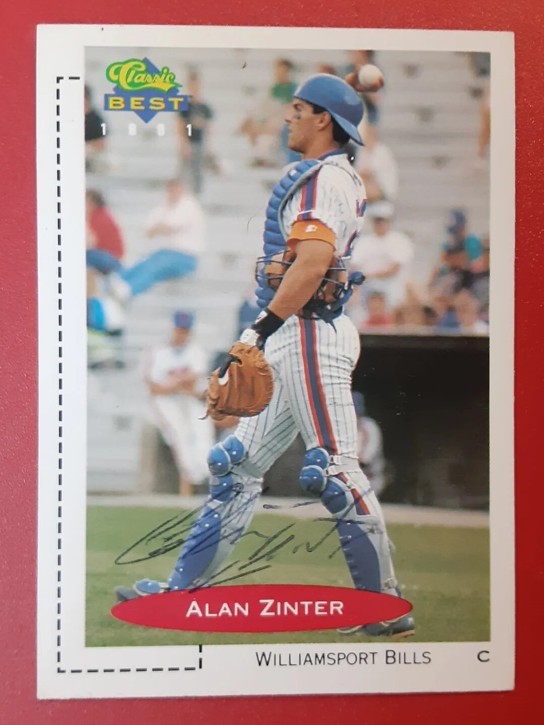 1991 Alan Zinter Hand Signed Autographed Card Bills Classic Best ...