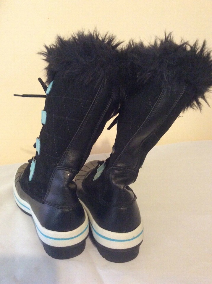 Target Waterproof Lace Hiking Boots, Black Leather Fur Top, RN #17730 ...