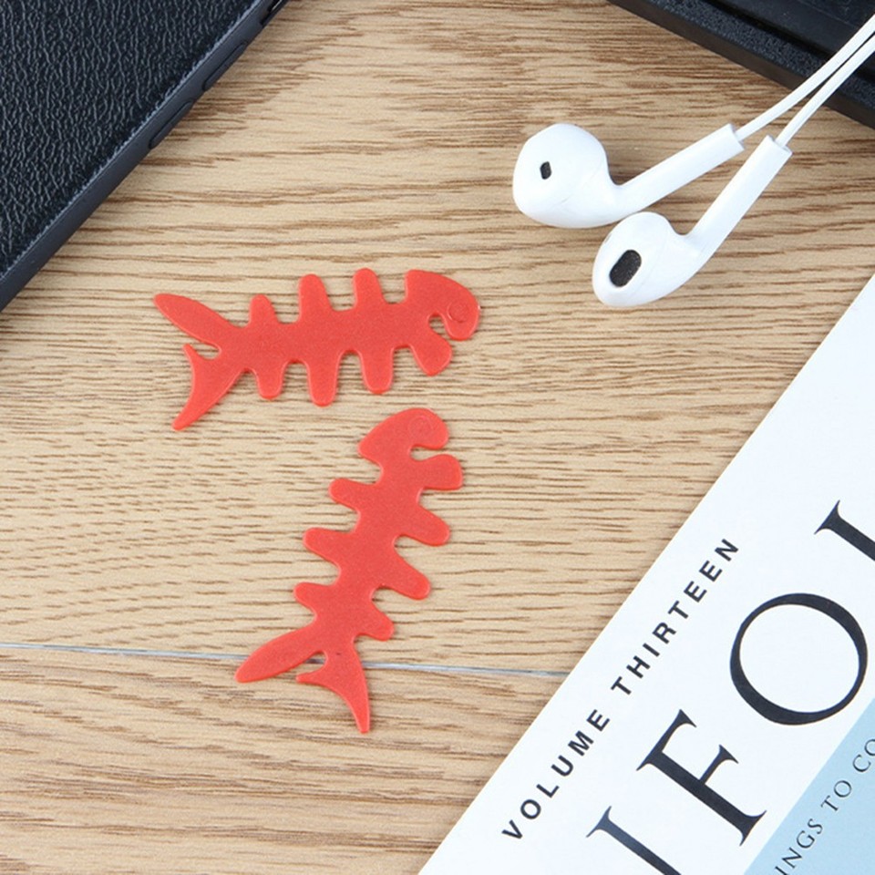 200 Pcs Fishbone Headphone Cable Winder Storage Organizer Saver ...