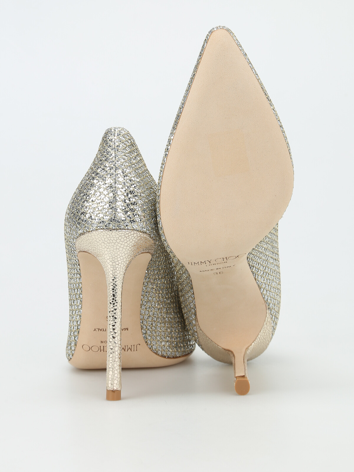 NIB NEW Jimmy Choo Romy 100 pumps glitter champagne gold 37 38 $675+ | eBay