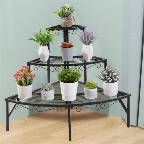 3 Tier Plant Stand Flower Pot Rack Stair-Step Plant Corner Shelf ...