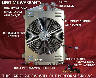 1932 Ford Street/Rat Rod Aluminum Radiator Hi/High Boy Shroud Fan Ford ...