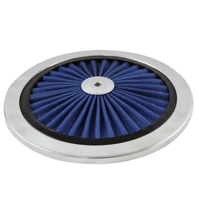 Extraflow Blue Element Chrome Air Filter 9" Top only Cotton Pleated ...