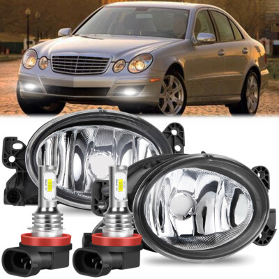 Pair LED Fog Light Lamp w/ Bulbs For Mercedes Benz W211 E320 E350 E550 ...