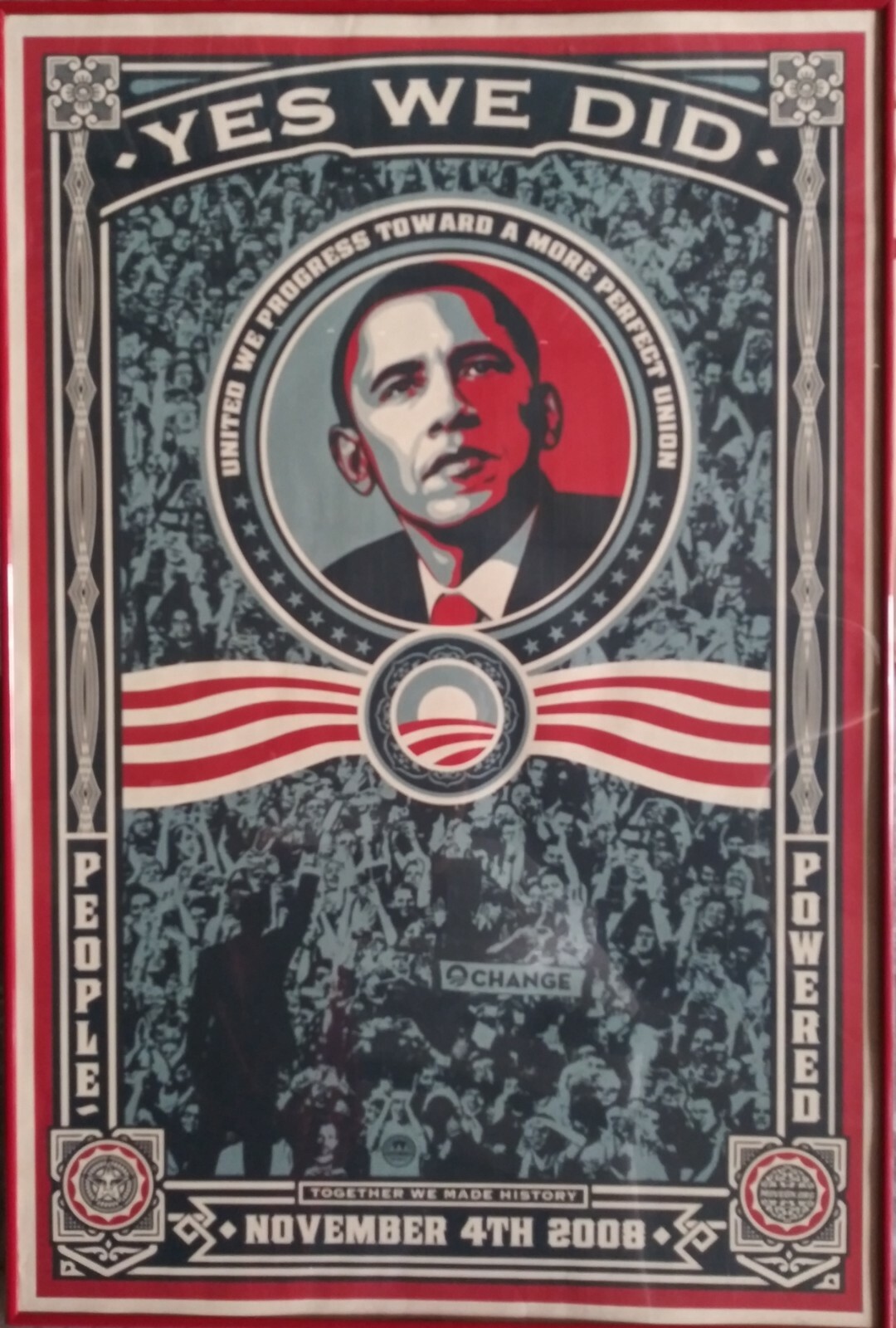 Original Vintage Poster "Yes We Did" Barack Obama Shepard Fairey 2008 ...